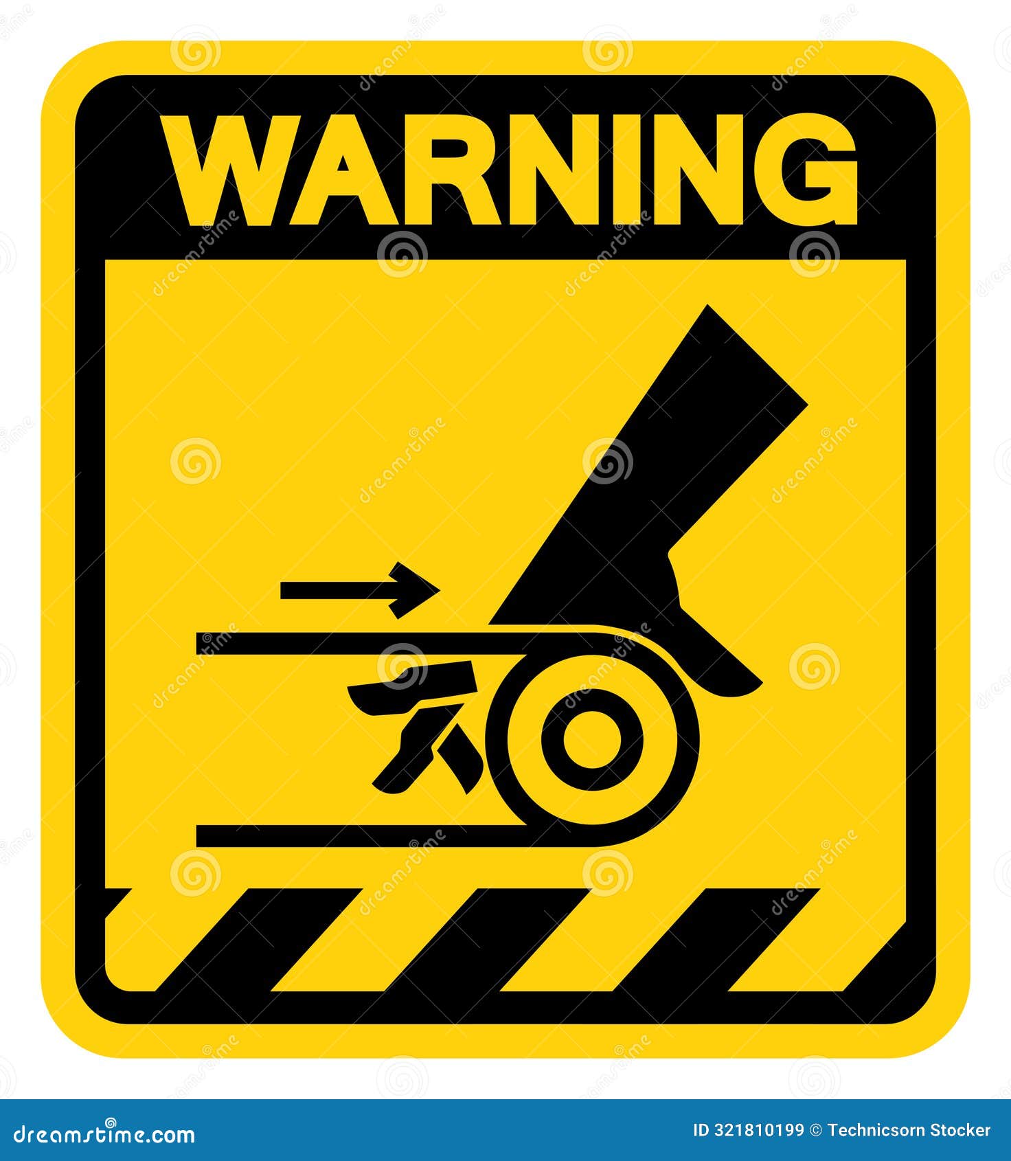 Hand Entanglement Belt Drive Warning Sign, Vector Illustration, Isolate ...