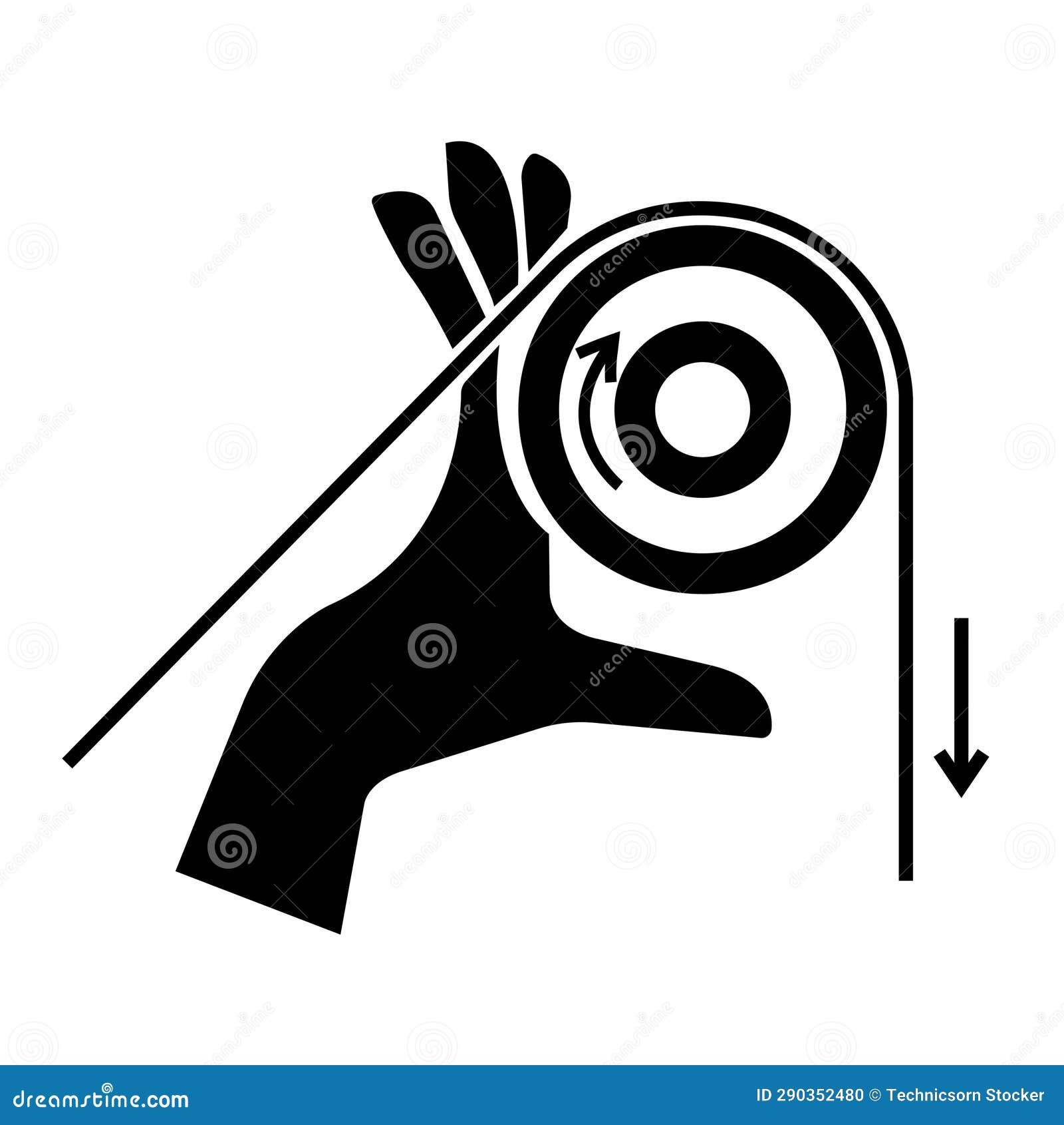 Hand Entanglement Rollers Black Icon ,Vector Illustration, Isolate on ...