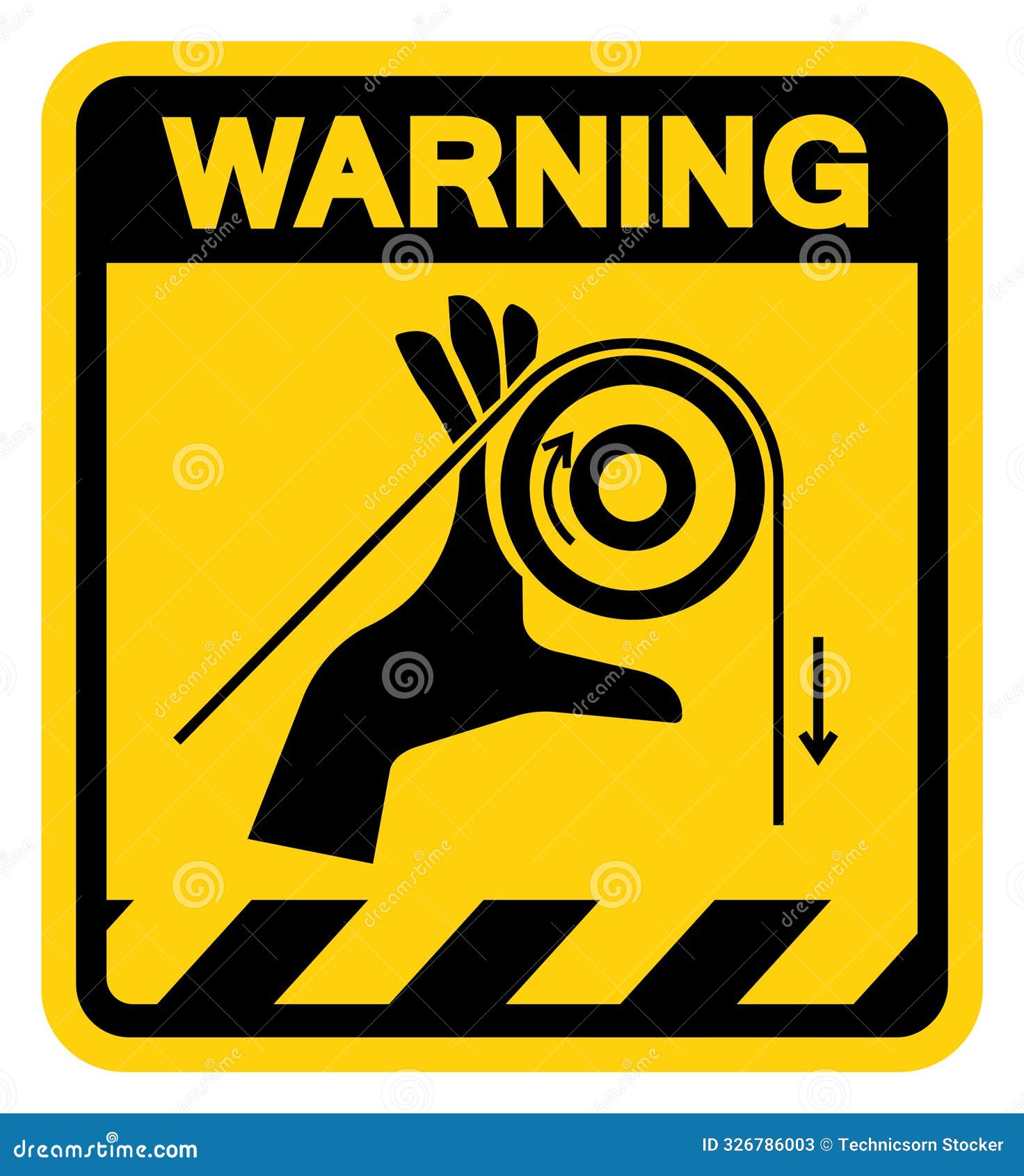 Hand Entanglement Rollers Warning Sign, Vector Illustration, Isolate on ...