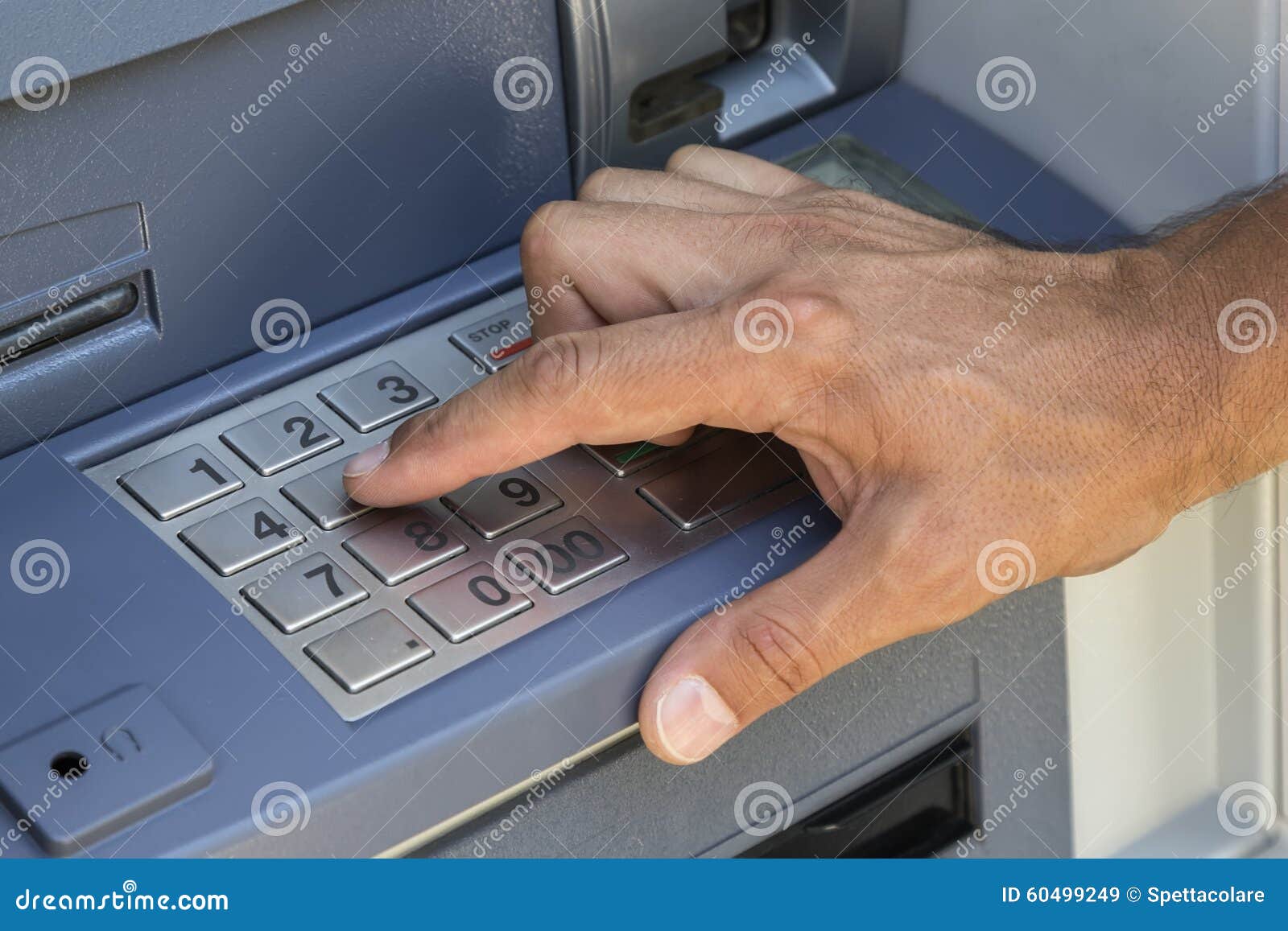 Hand Entering Pin at ATM Machine Stock Image - Image of customer, code ...