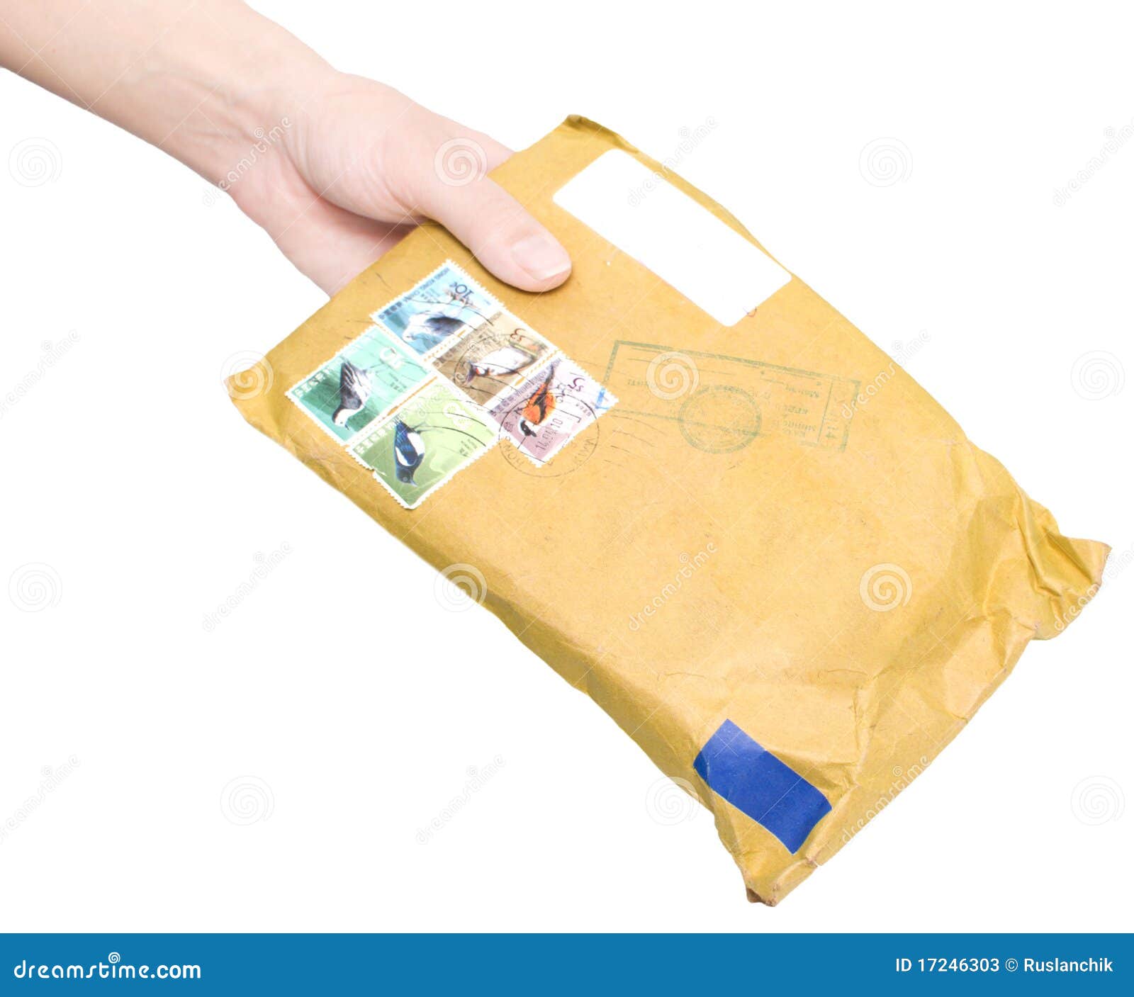 Hand with envelope editorial stock photo. Image of mailman - 17246303
