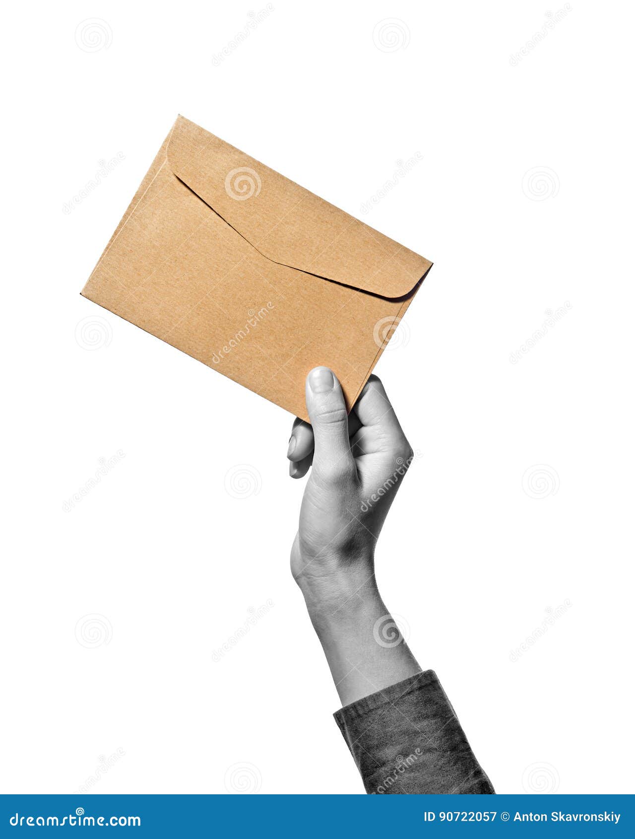Hand with envelope stock image. Image of mail, delivery - 90722057