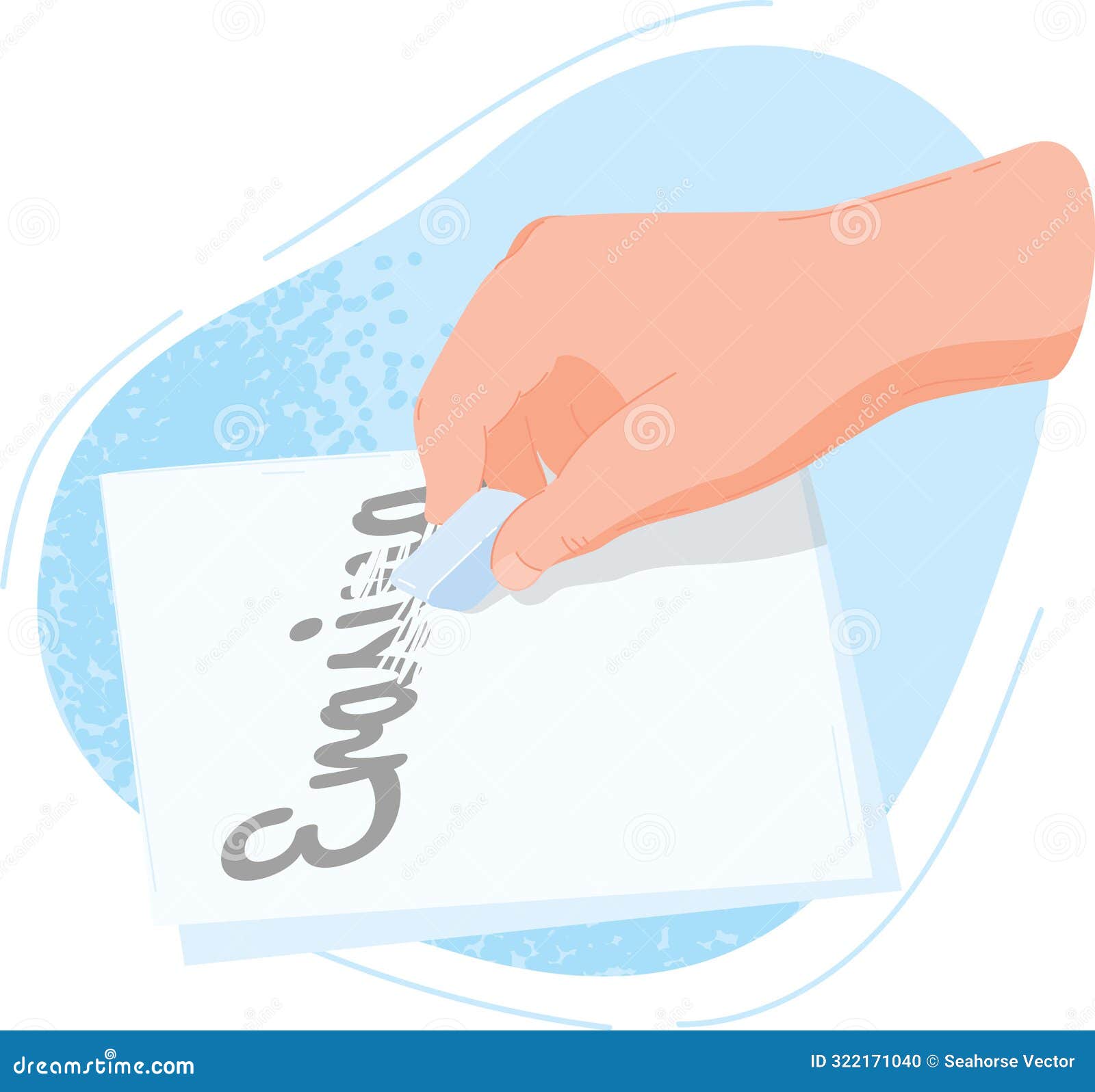 Hand Erasing Word Error Using Eraser, Correction Concept. Mistake Amend ...