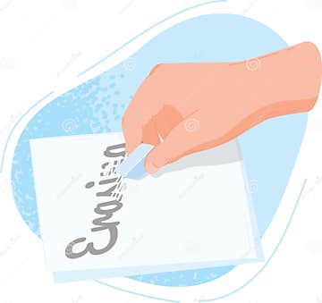 Hand Erasing Word Error Using Eraser, Correction Concept. Mistake Amend ...