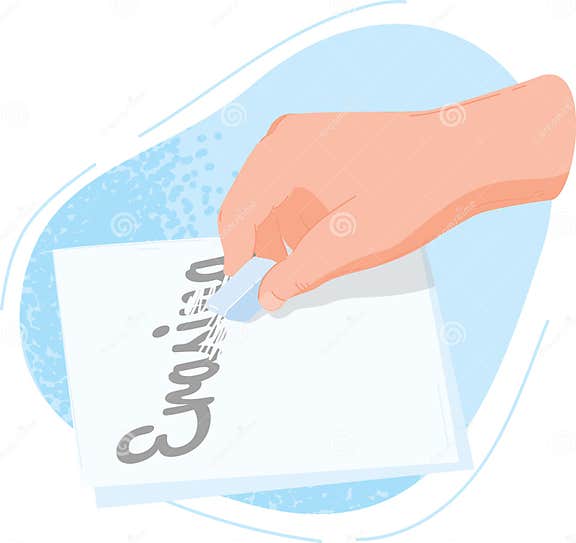 Hand Erasing Word Error Using Eraser, Correction Concept. Mistake Amend ...