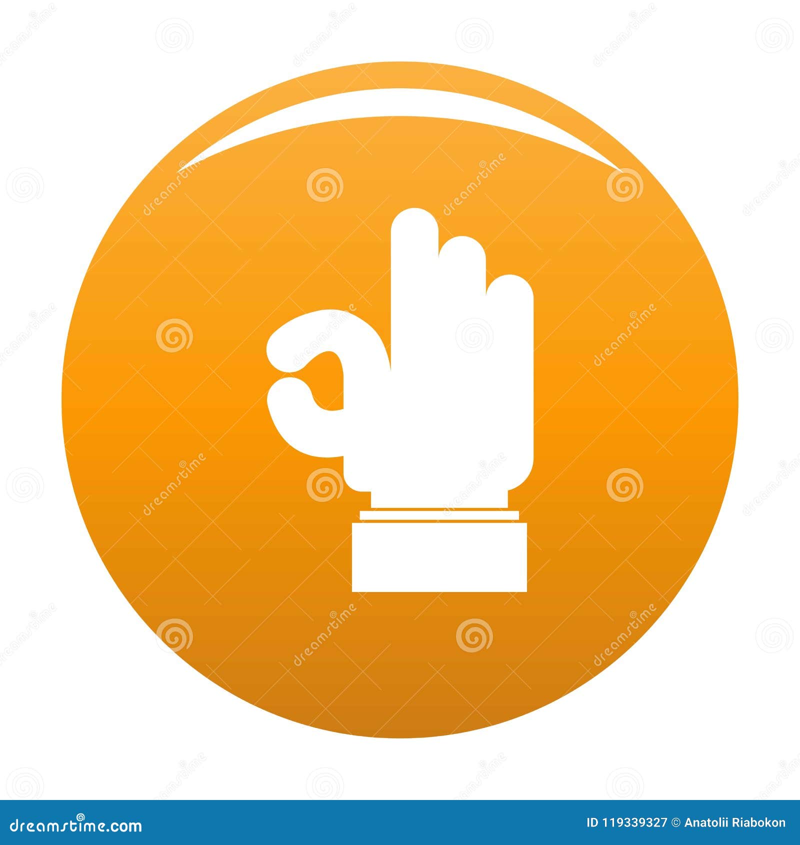 Hand Everything Good Icon Vector Orange Stock Vector - Illustration of ...