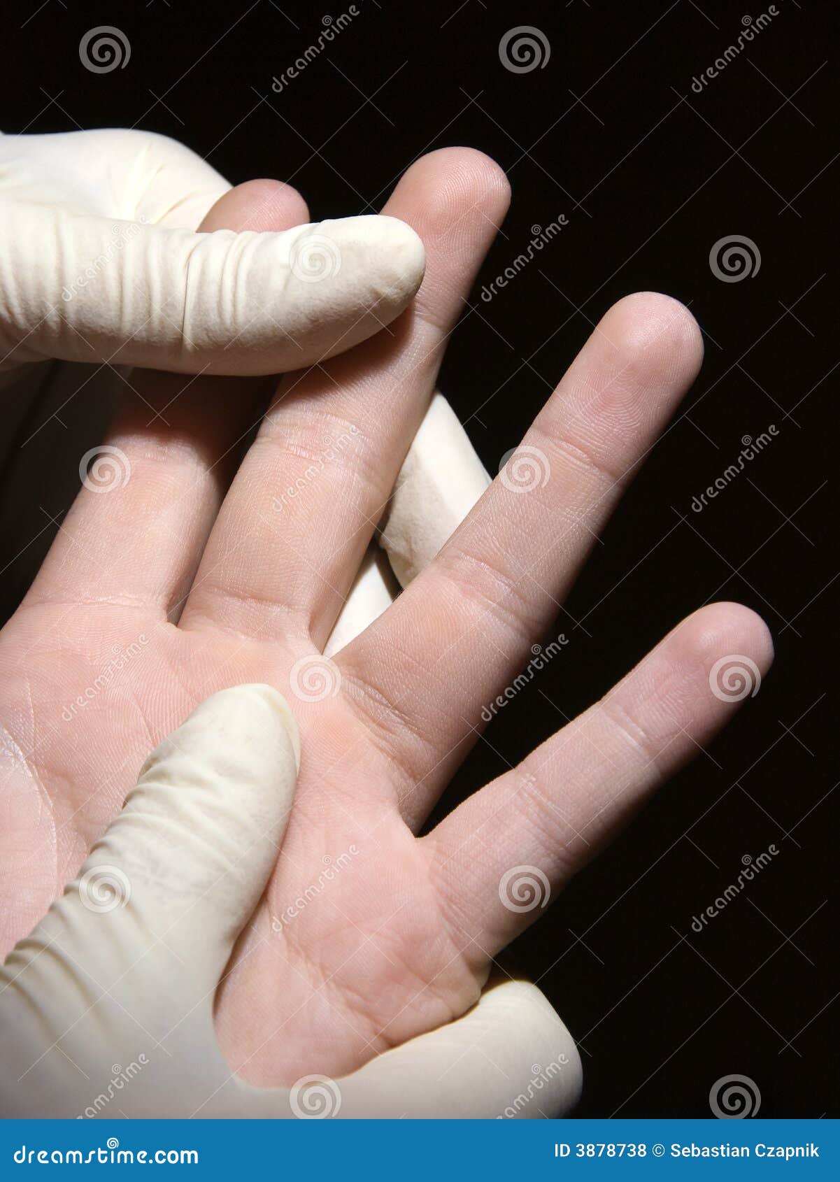 Hand examining stock photo. Image of fingers, gloves, health - 3878738