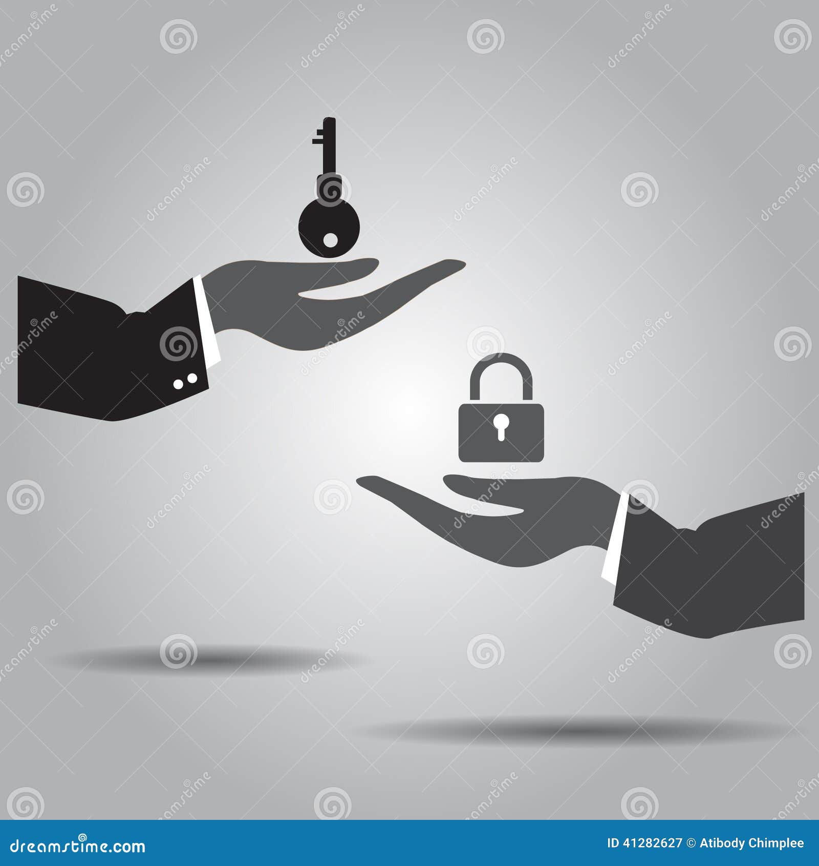 Hand Exchanging Key and Lock Icon Stock Illustration - Illustration of ...