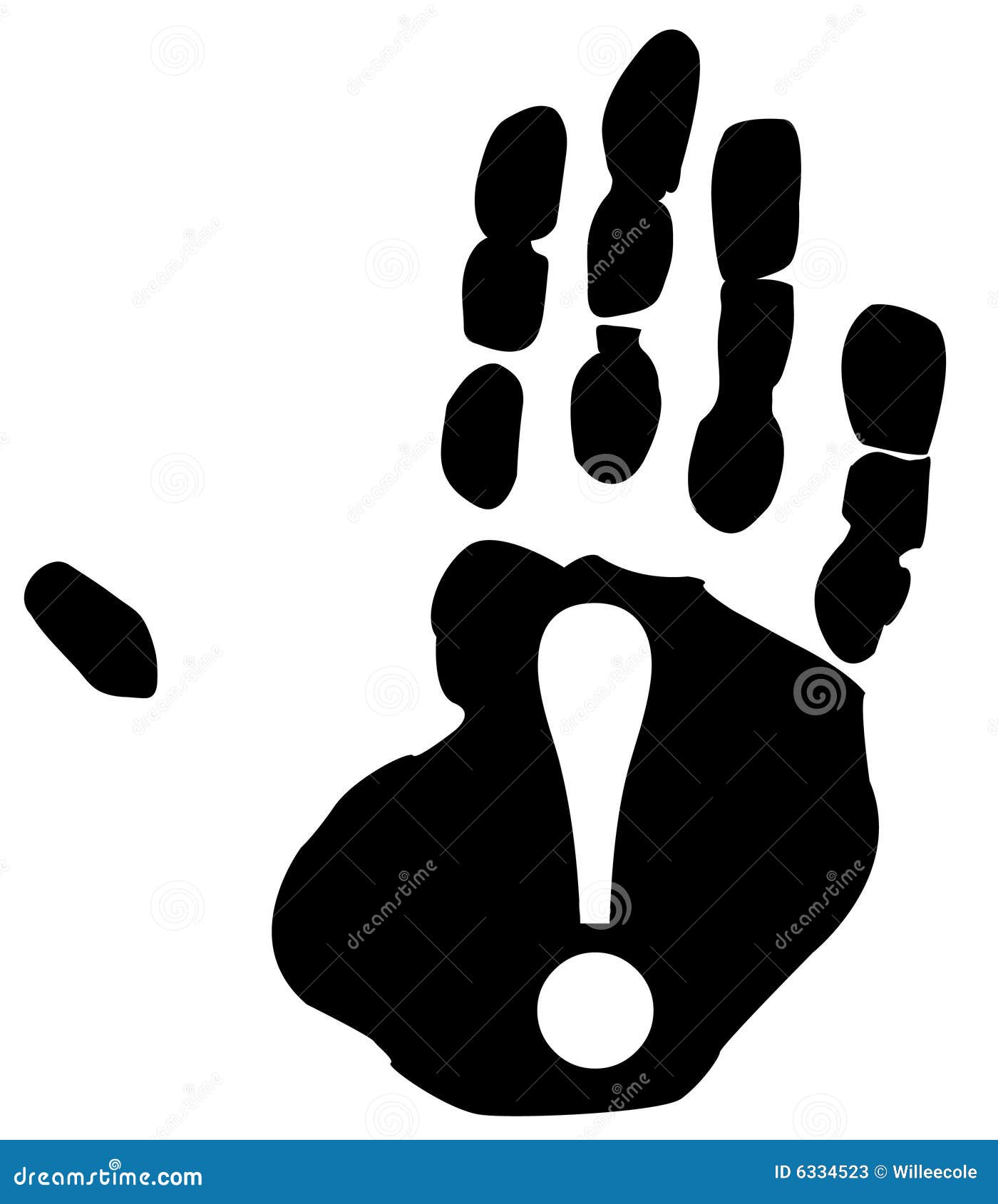 Hand with exclamation mark stock vector. Illustration of attention ...