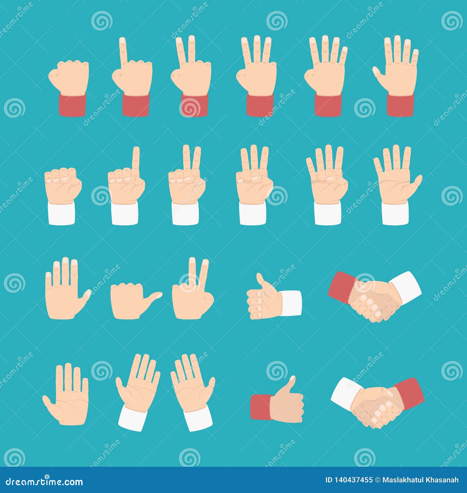 Hand Expression with Various Style - Vector Illustration Stock ...