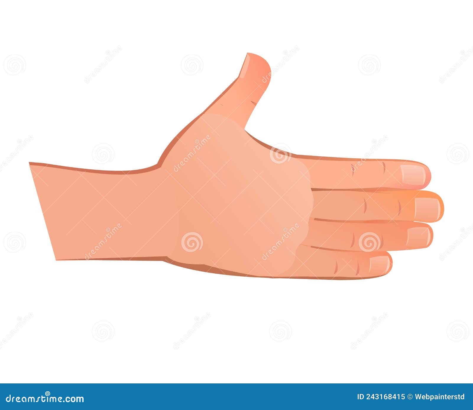 Hand Extended For Handshake. Object Isolated On White Background. Funny ...