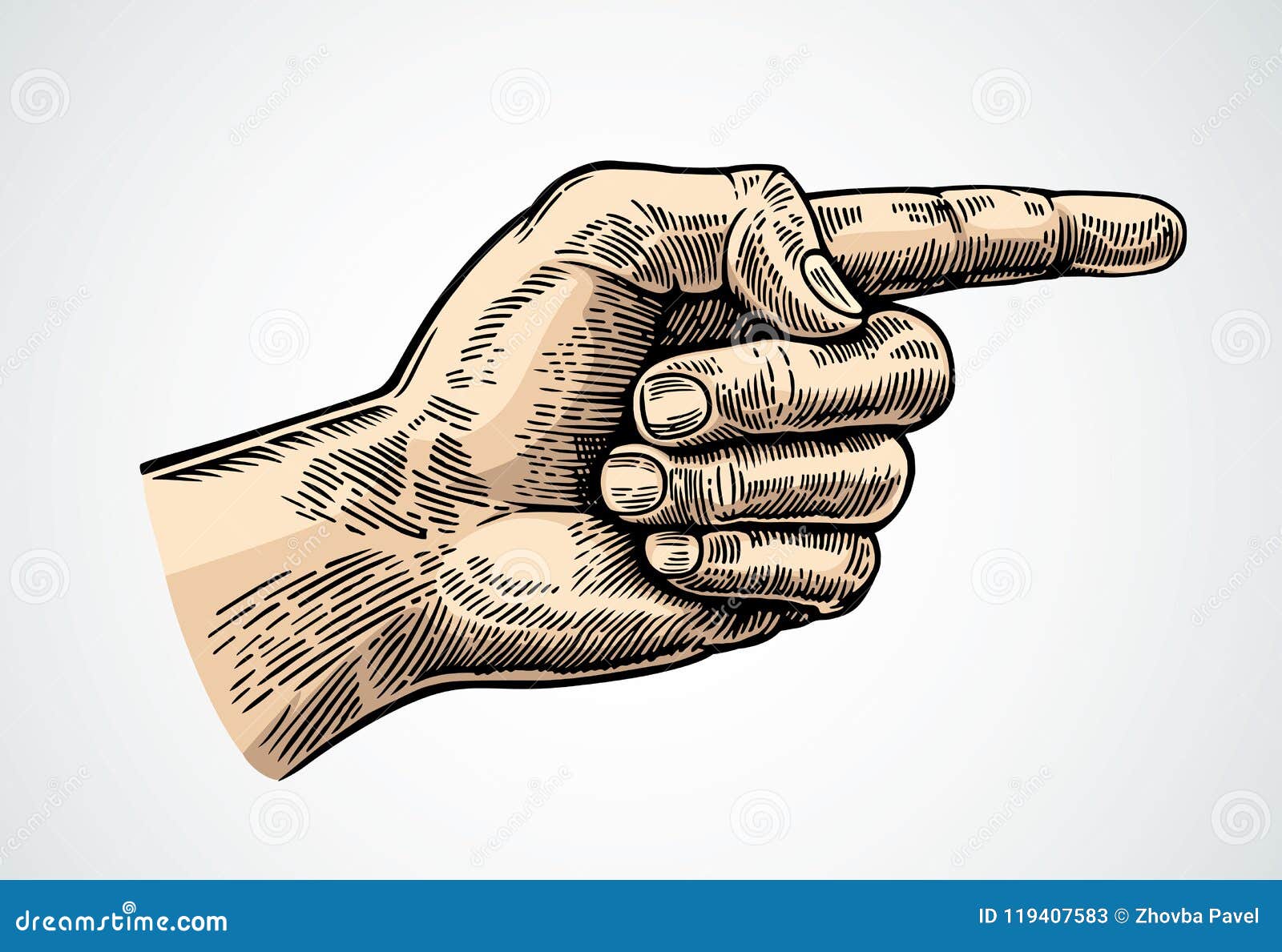 Hand with an Extended Index Finger Stock Vector - Illustration of ... Hand with an Extended Index Finger Stock Vector - Illustration of ...