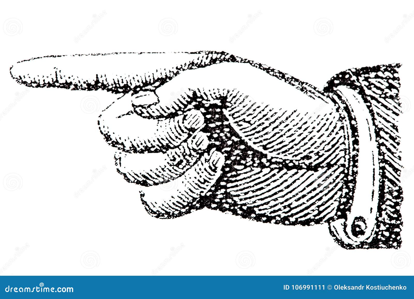 Hand with an Extended Index Finger, Impression of the Stamp. Iso Stock ...