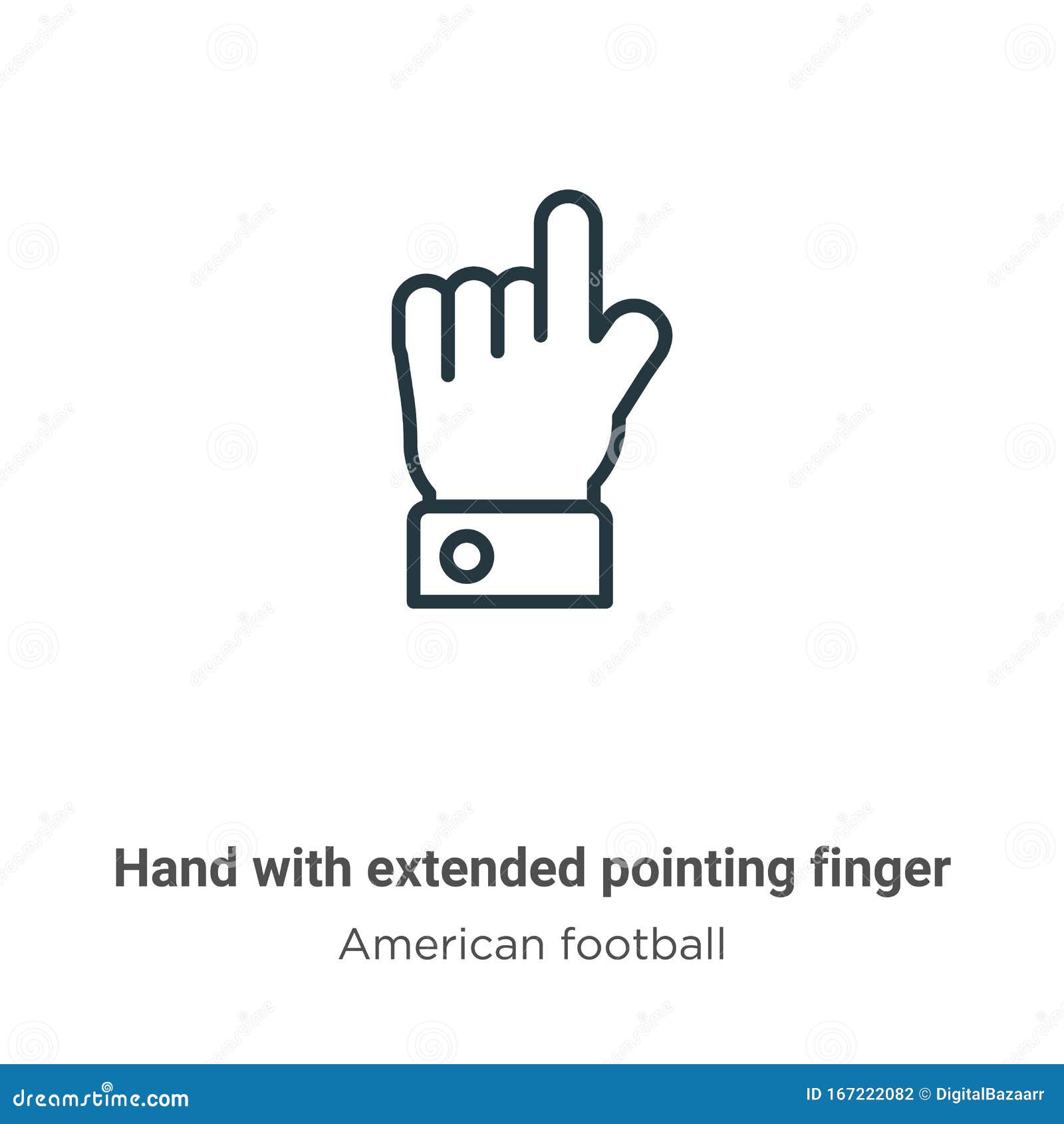 Hand with Extended Pointing Finger Outline Vector Icon. Thin Line Black ...