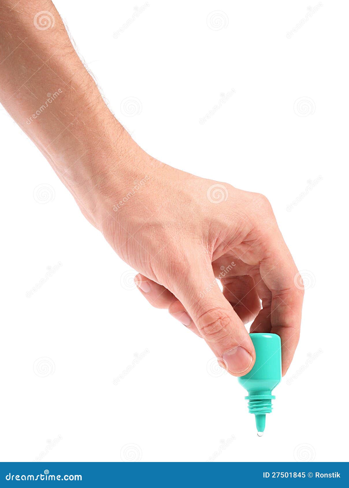 Hand with eye drop bottle stock image. Image of medicine - 27501845