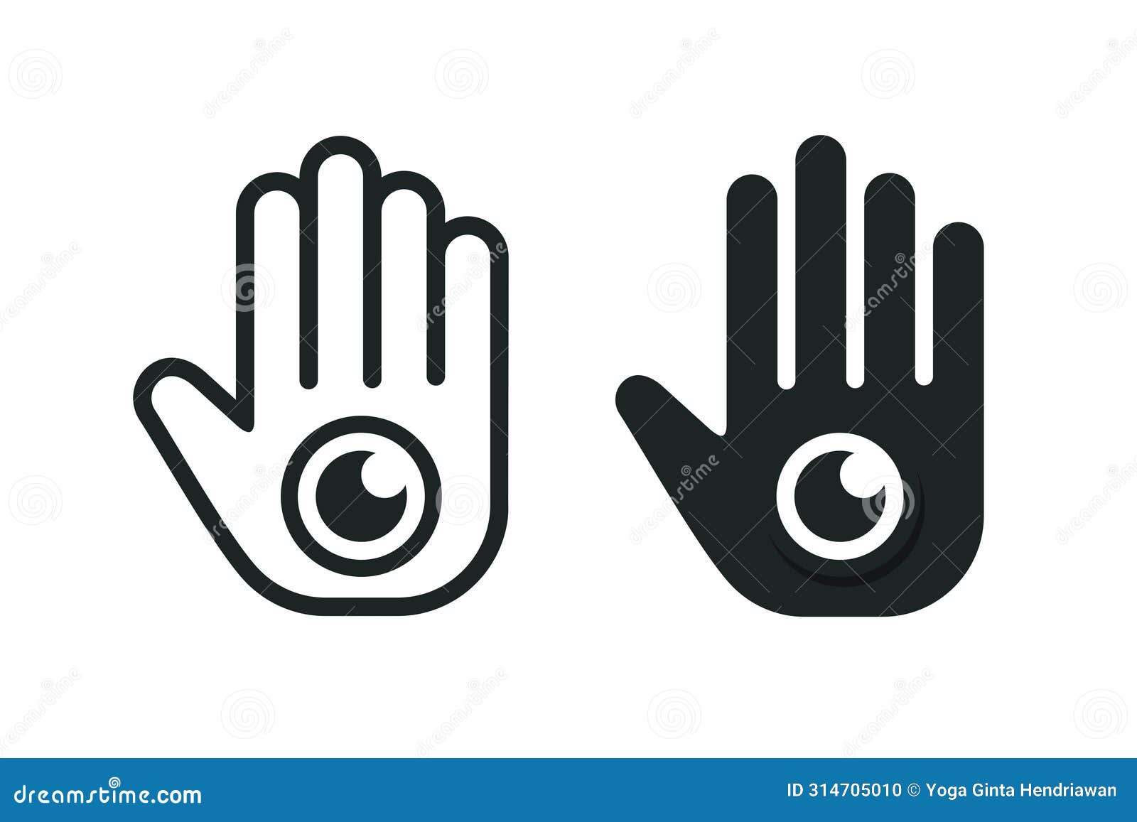 Hand with Eye Icon. Illustration Vector Stock Illustration ...