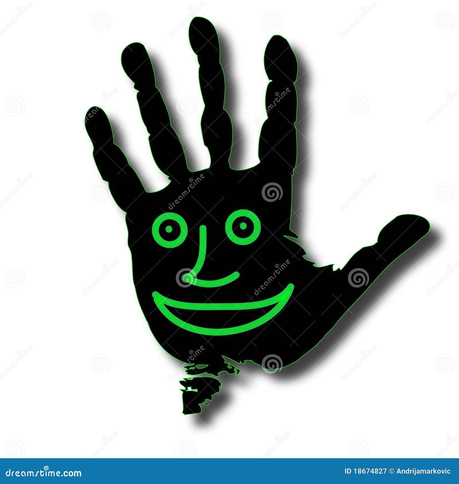 Hand face stock vector. Illustration of individuality - 18674827