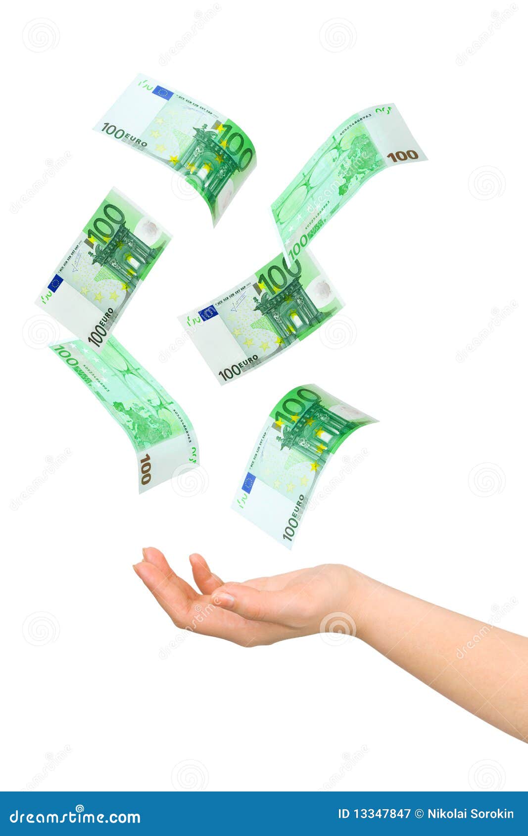 Hand and falling money stock image. Image of investment - 13347847