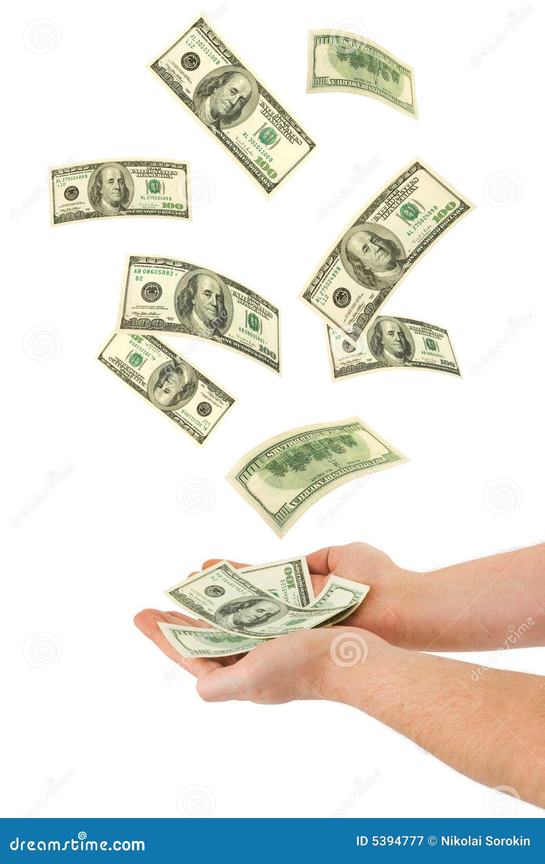 Hand and falling money stock image. Image of concepts - 5394777