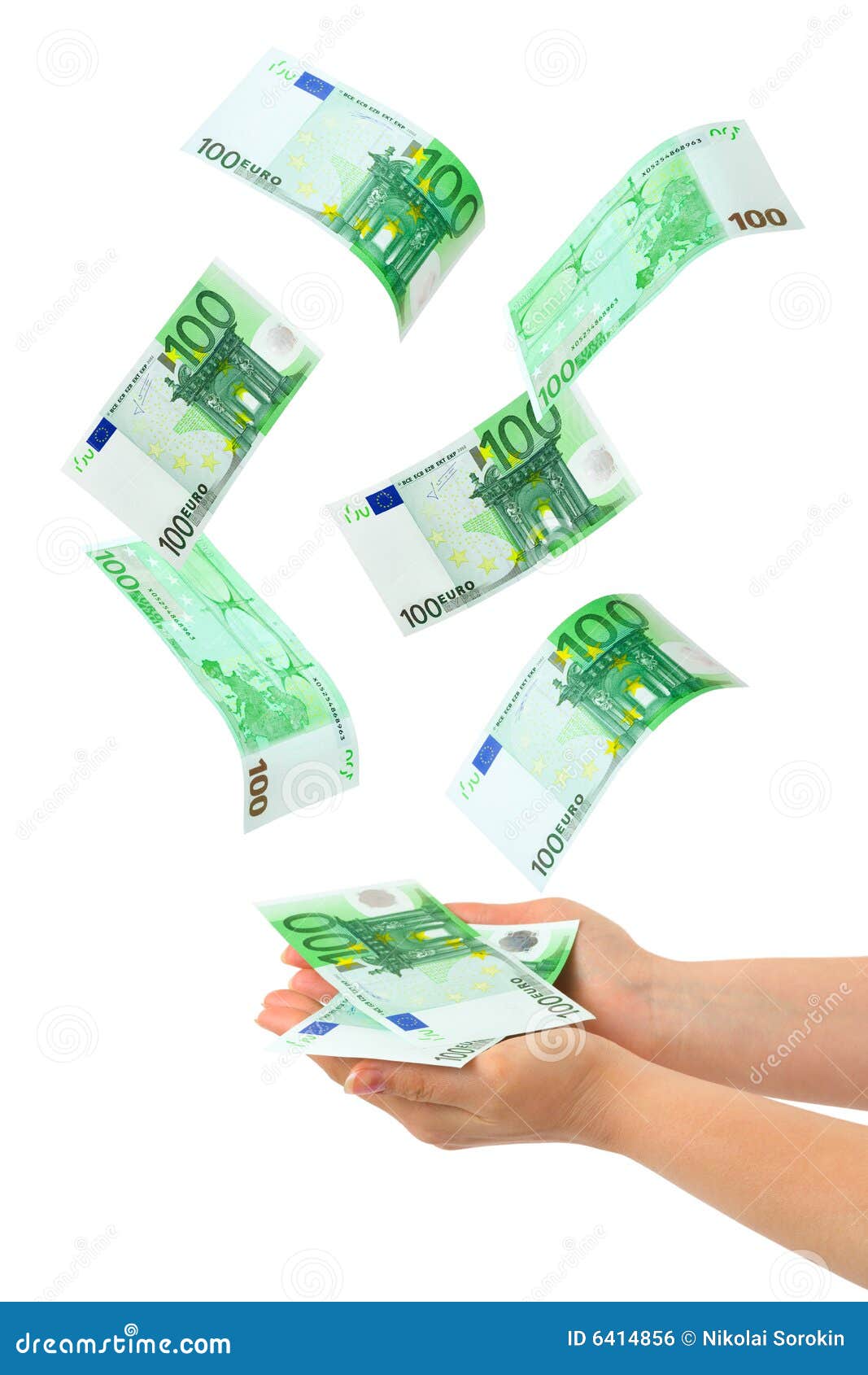 Hand and falling money stock photo. Image of gift, luck - 6414856