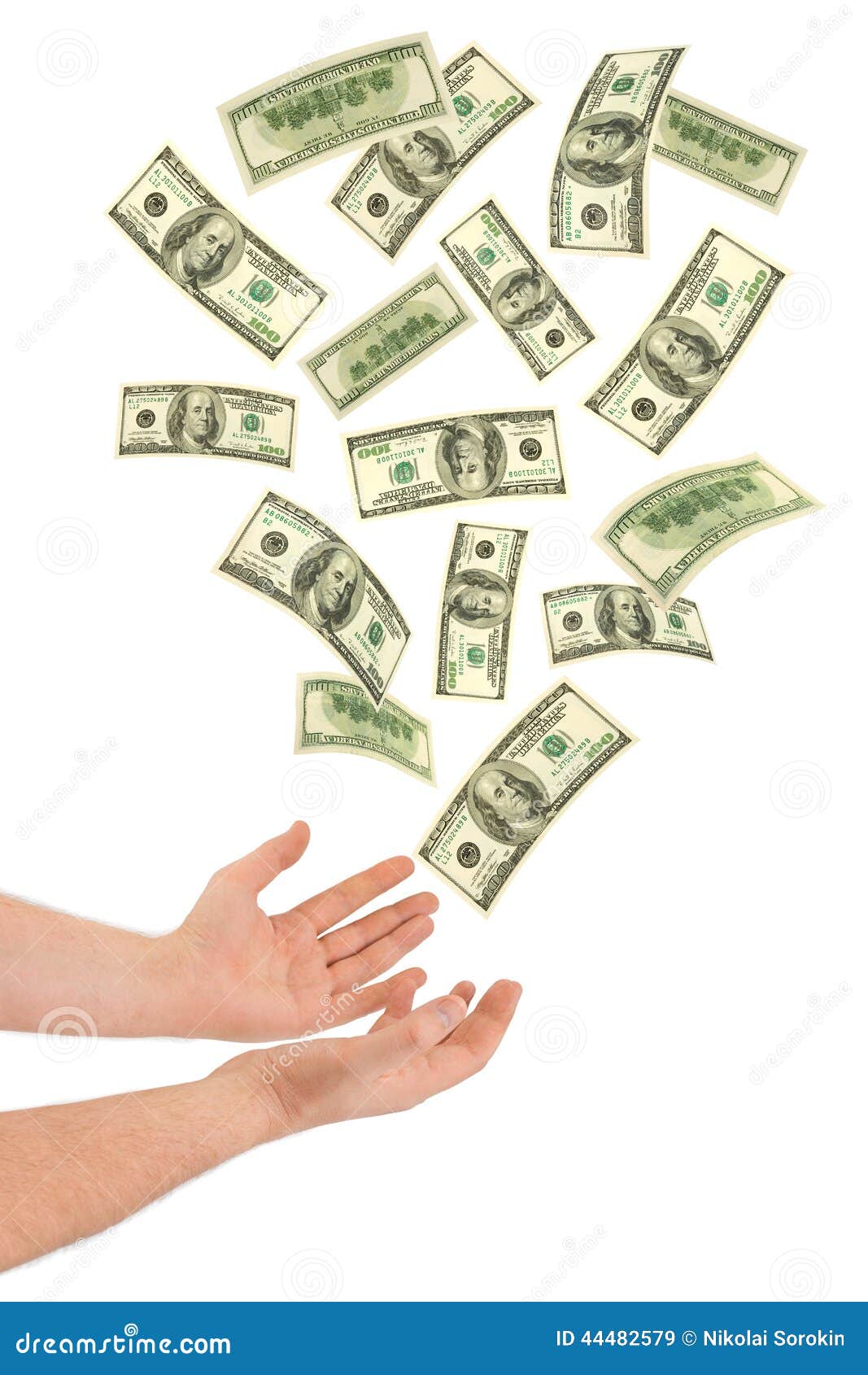 Hand and falling money stock image. Image of banking - 44482579