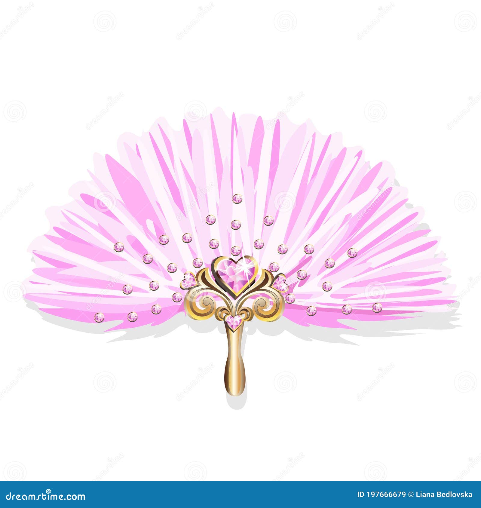 Hand fan for a princess stock vector. Illustration of jewel - 197666679