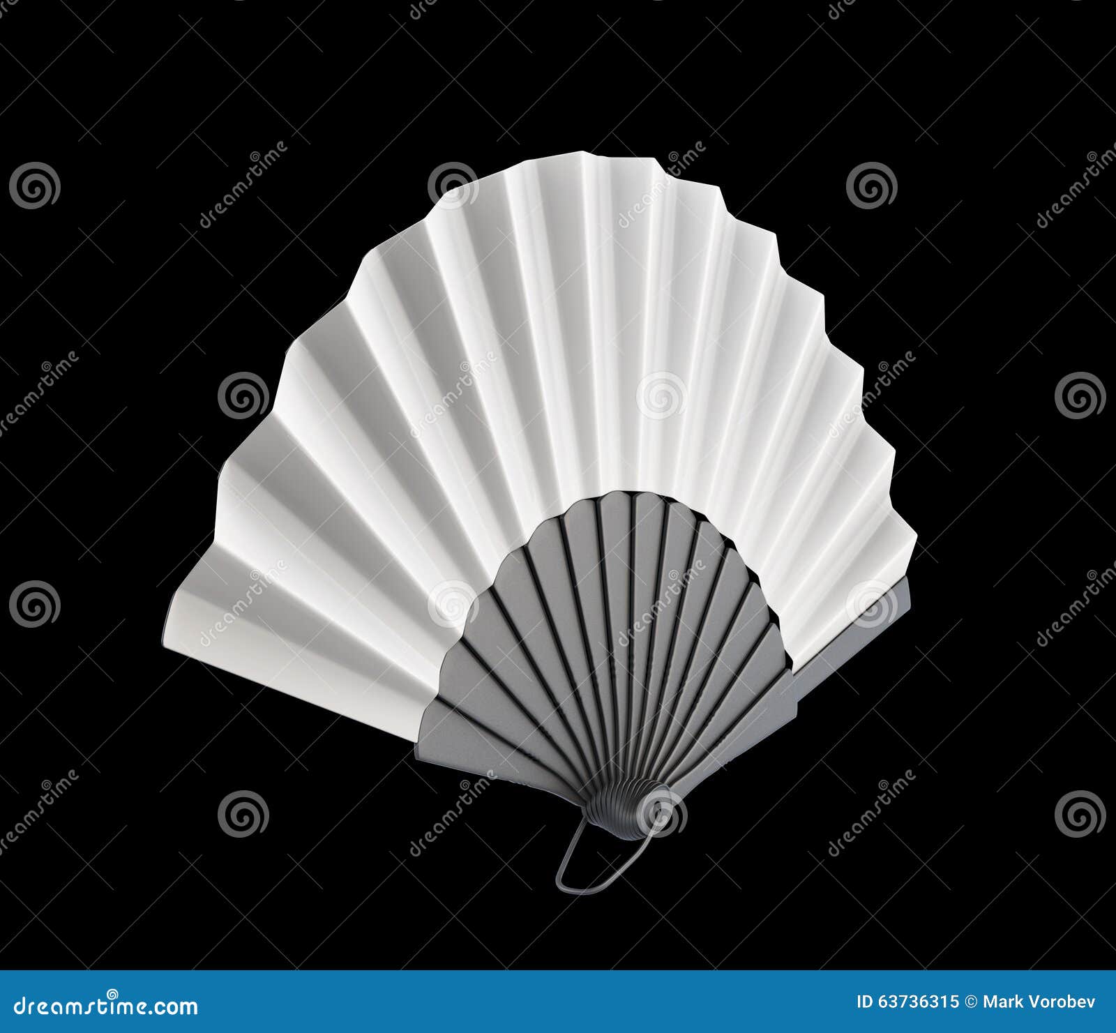 Hand Fan On A Black Background. 3d. Stock Image | CartoonDealer.com ...