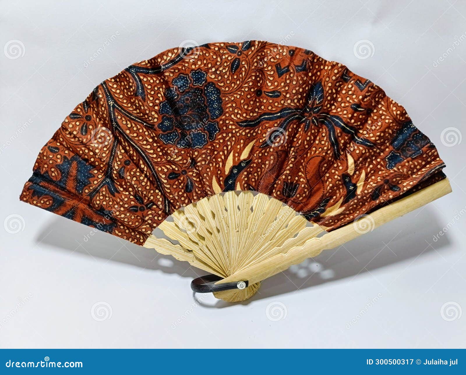 Hand Fan Batik Made Of Bamboo And Batik Fabric Royalty-Free Stock Photo ...