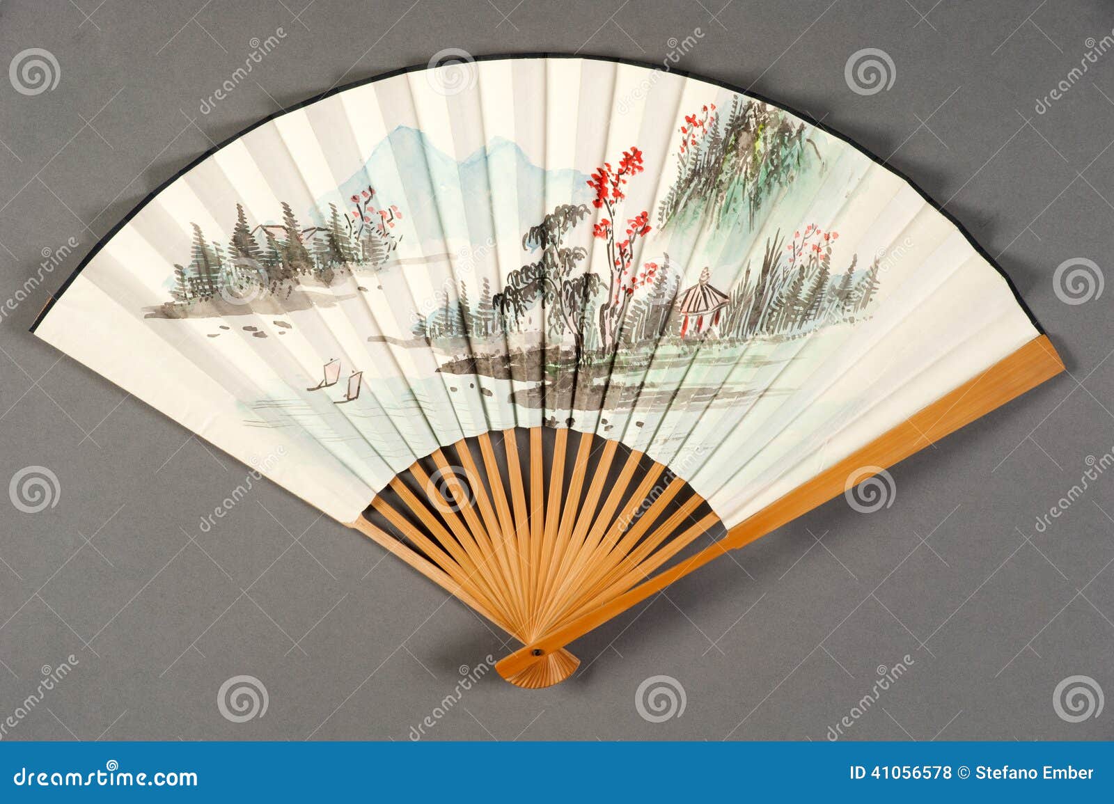 Hand Fan of Chinese Theater Stock Photo - Image of wooden, velour: 41056578