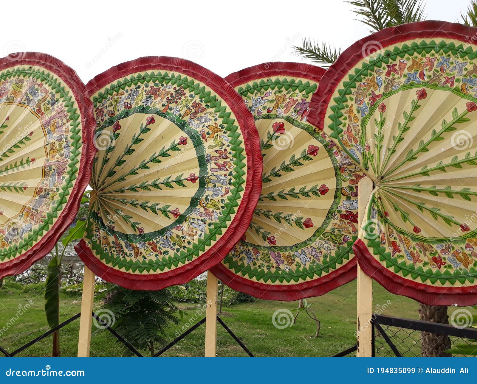 Hand Fan Decoration in the Park, Organic Fan in India, Hand Fan. Stock ...