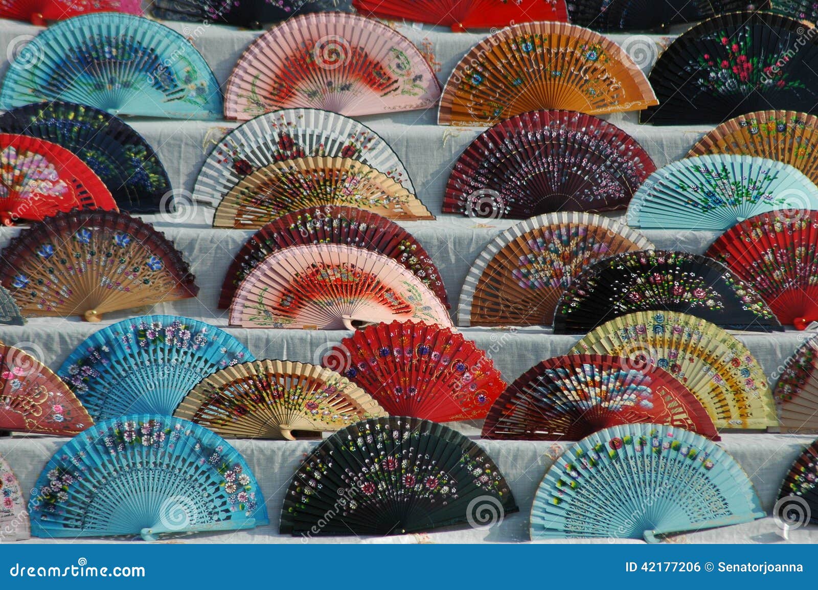 Photo of Many Handmade, Painted Manually Hand Fans Made in Seville ...