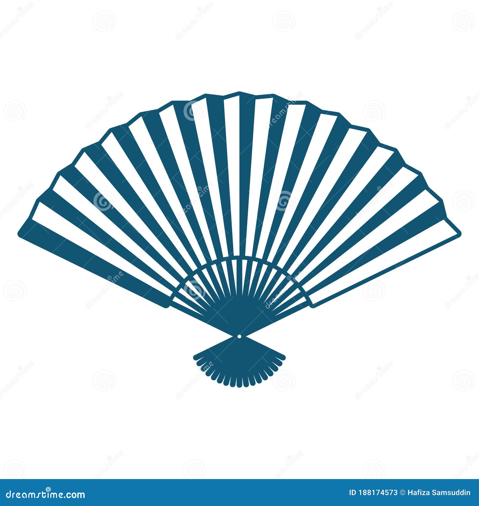 A hand fan illustration. stock vector. Illustration of hand - 188174573