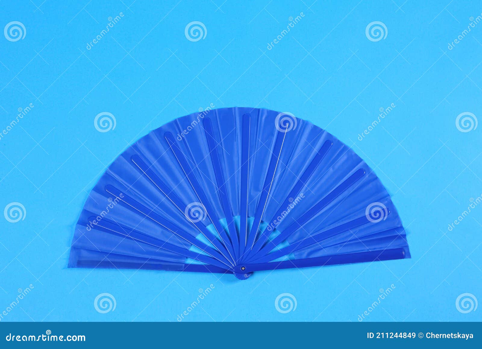 Hand Fan on Light Blue Background, Top View Stock Image - Image of ...