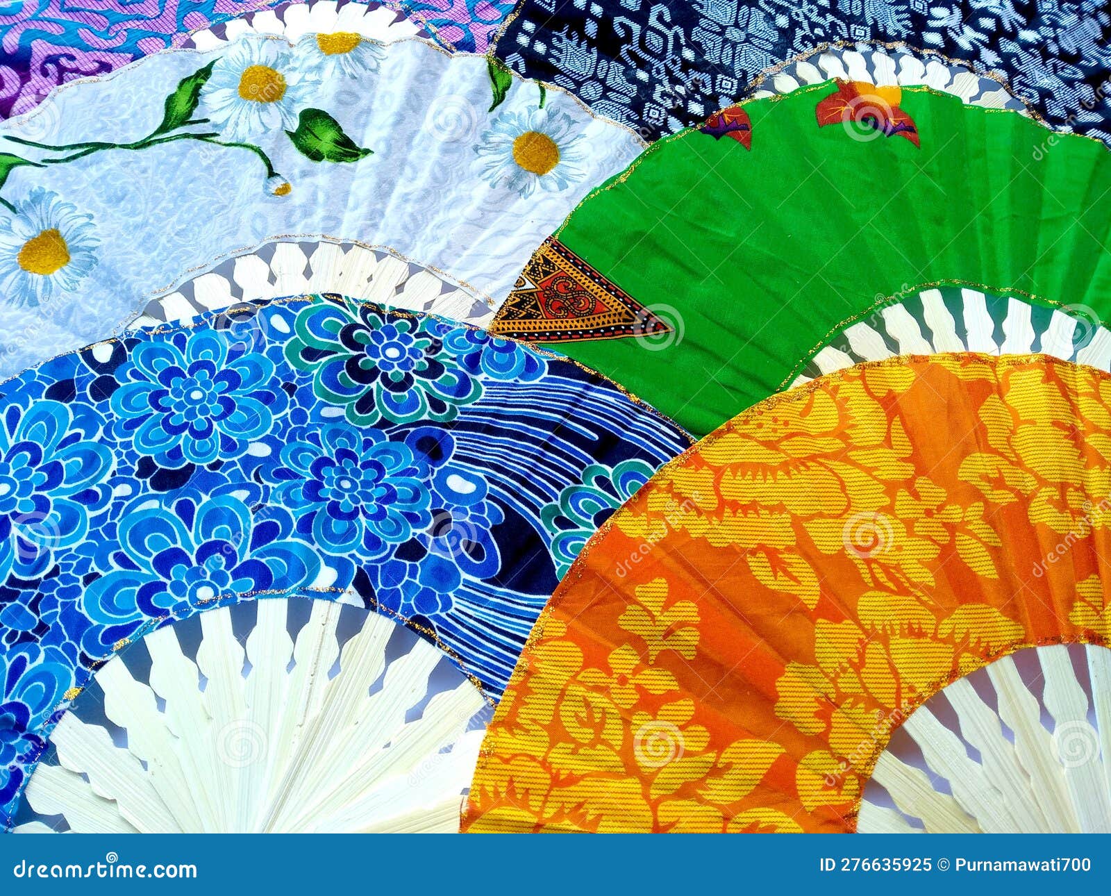 Hand Fan Patterned Batik Isolated on White Background Stock Image ...