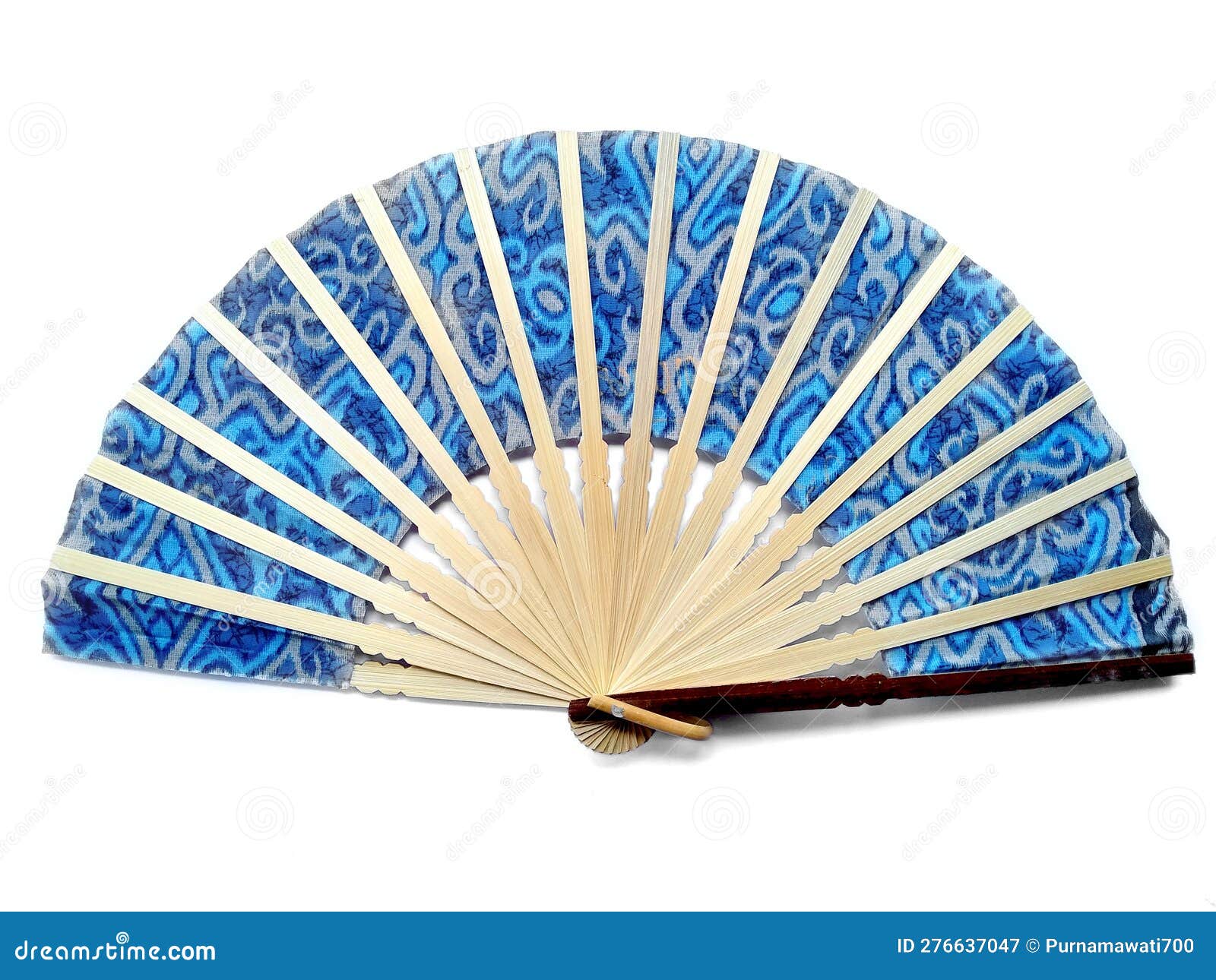 Hand Fan Patterned Batik Isolated on White Background Stock Image ...