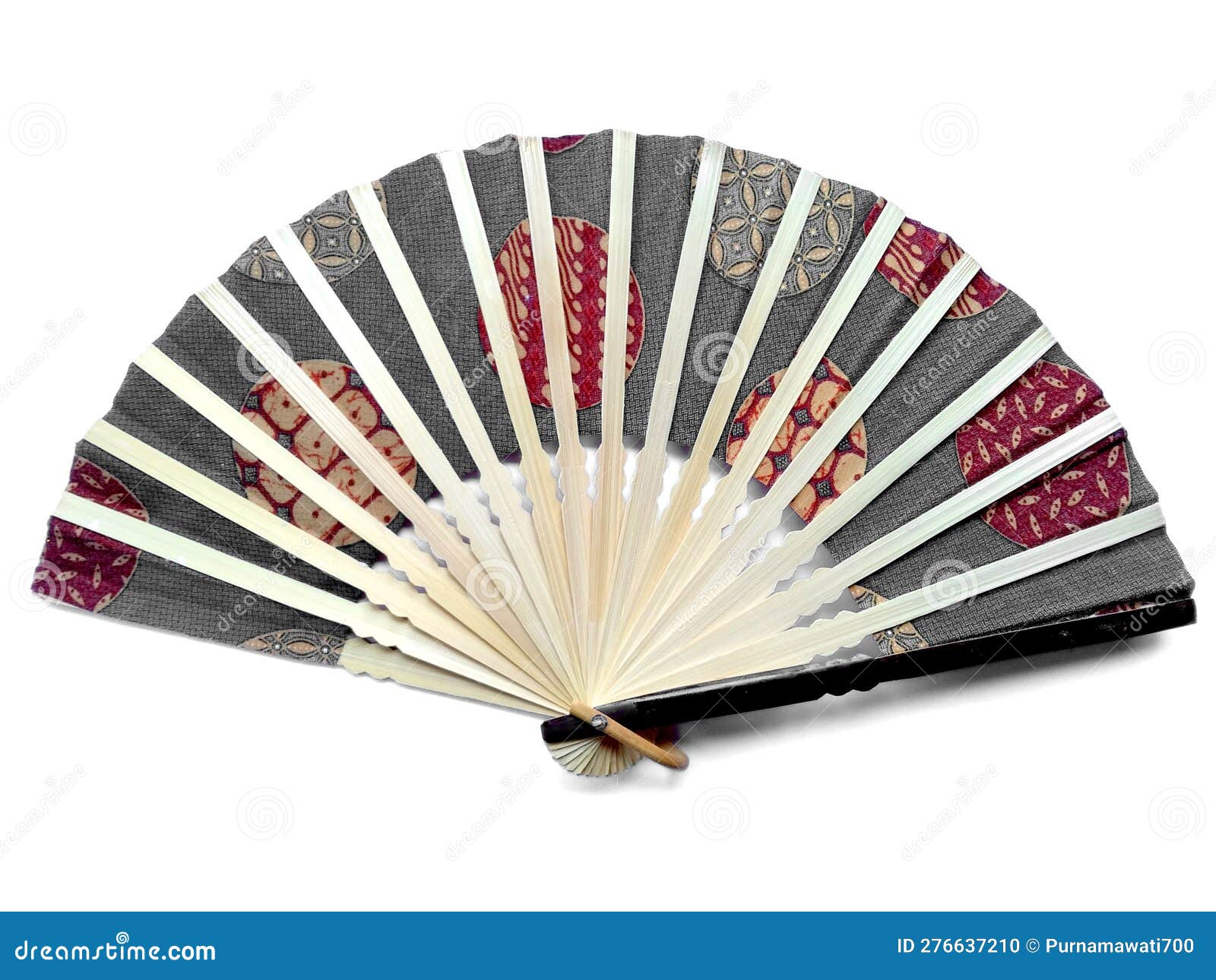 Hand Fan Batik Made of Bamboo and Batik Fabric Stock Photo - Image of ...