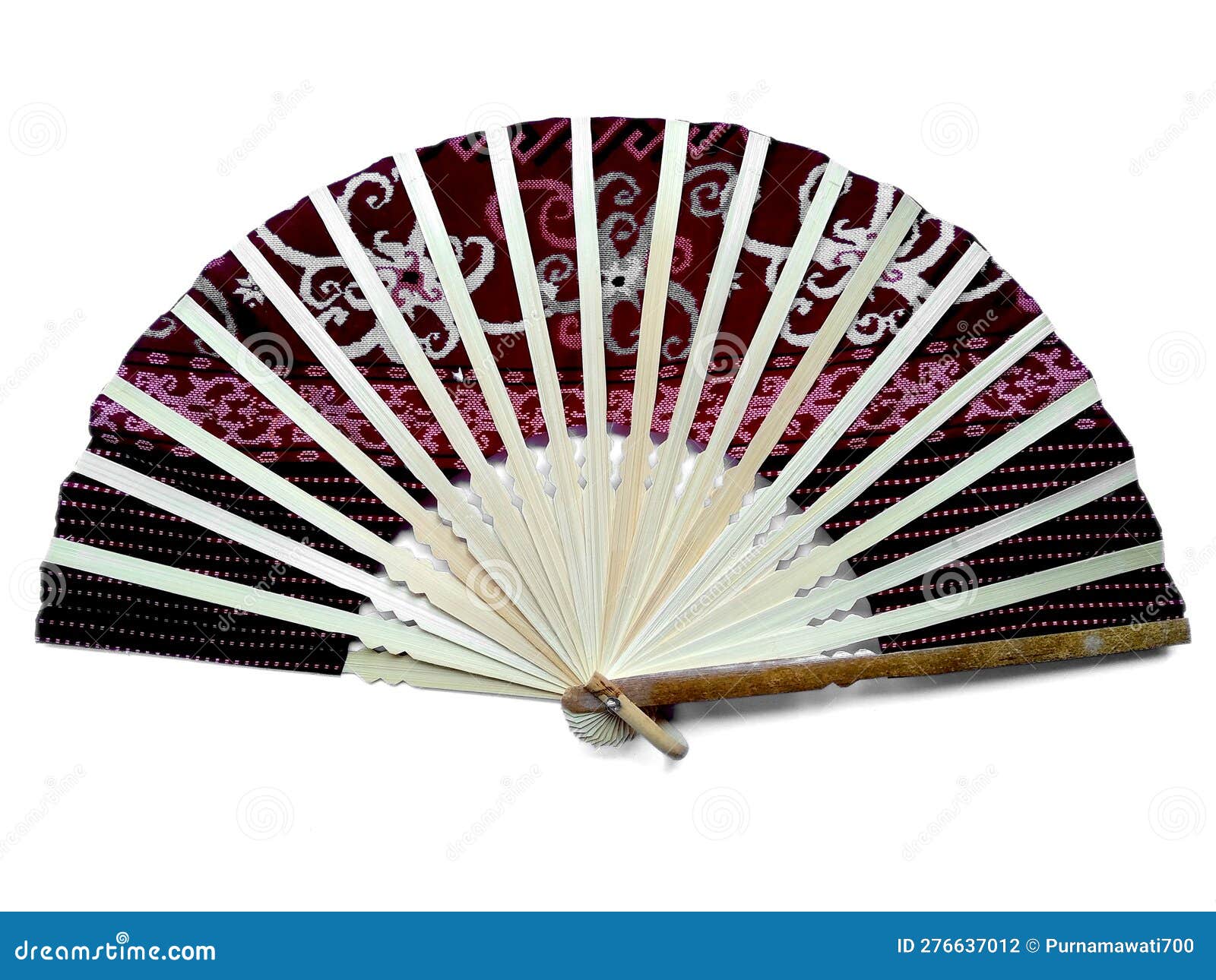 Hand Fan Patterned Batik Isolated on White Background Stock Photo ...