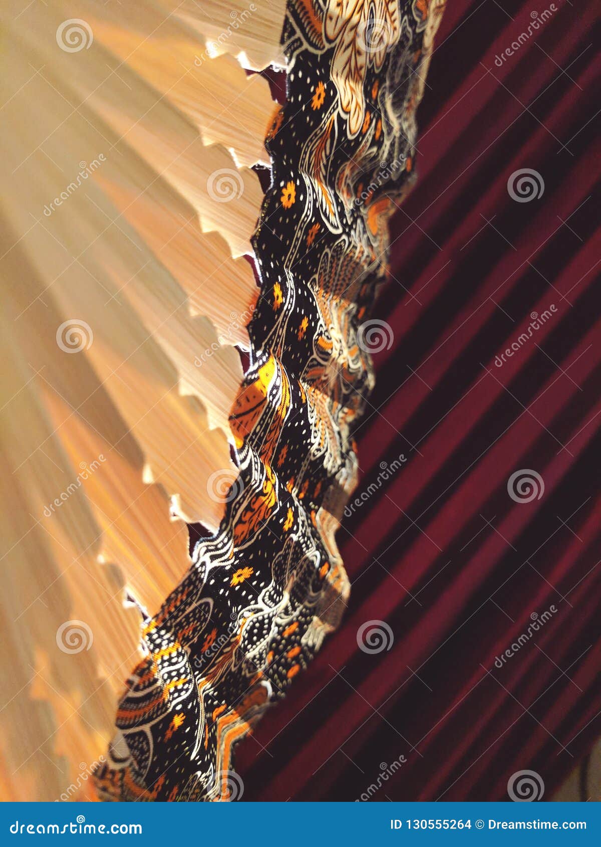 Hand Fan Texture with Small Details and Red Lined Background Stock ...