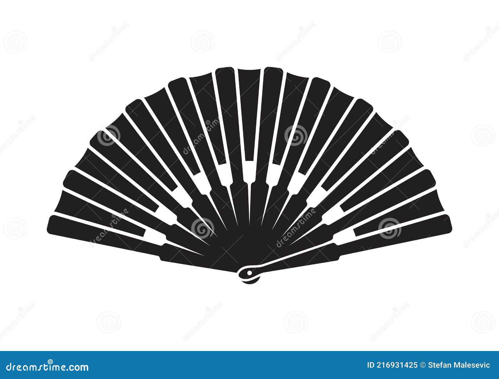 Hand fan stock vector. Illustration of object, hand - 216931425