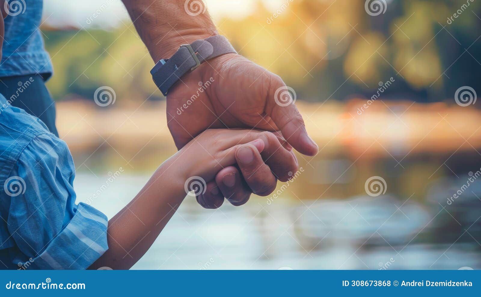 Hand in Hand, Father and Son Stock Photo - Image of care, park: 308673868