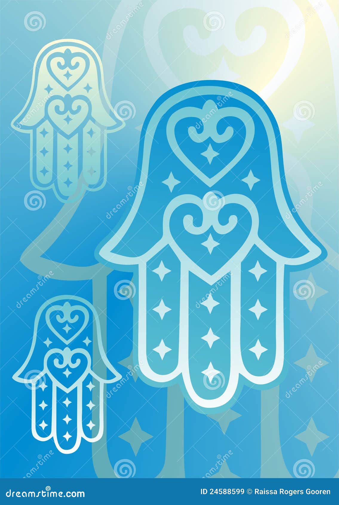 Hand of fatima blue stock vector. Illustration of beauty - 24588599