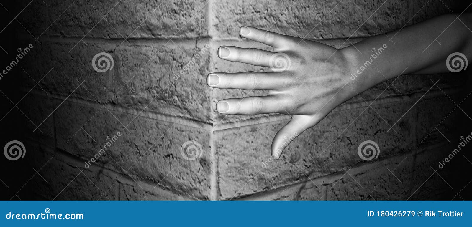 Hand Feeling for the Corner Stock Illustration - Illustration of ...