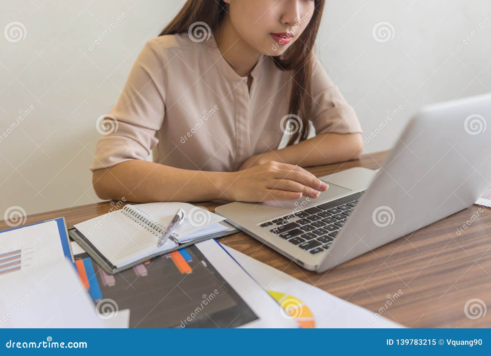 Hand of Female Tapping on Mouse Touchpad Stock Image - Image of laptop ...