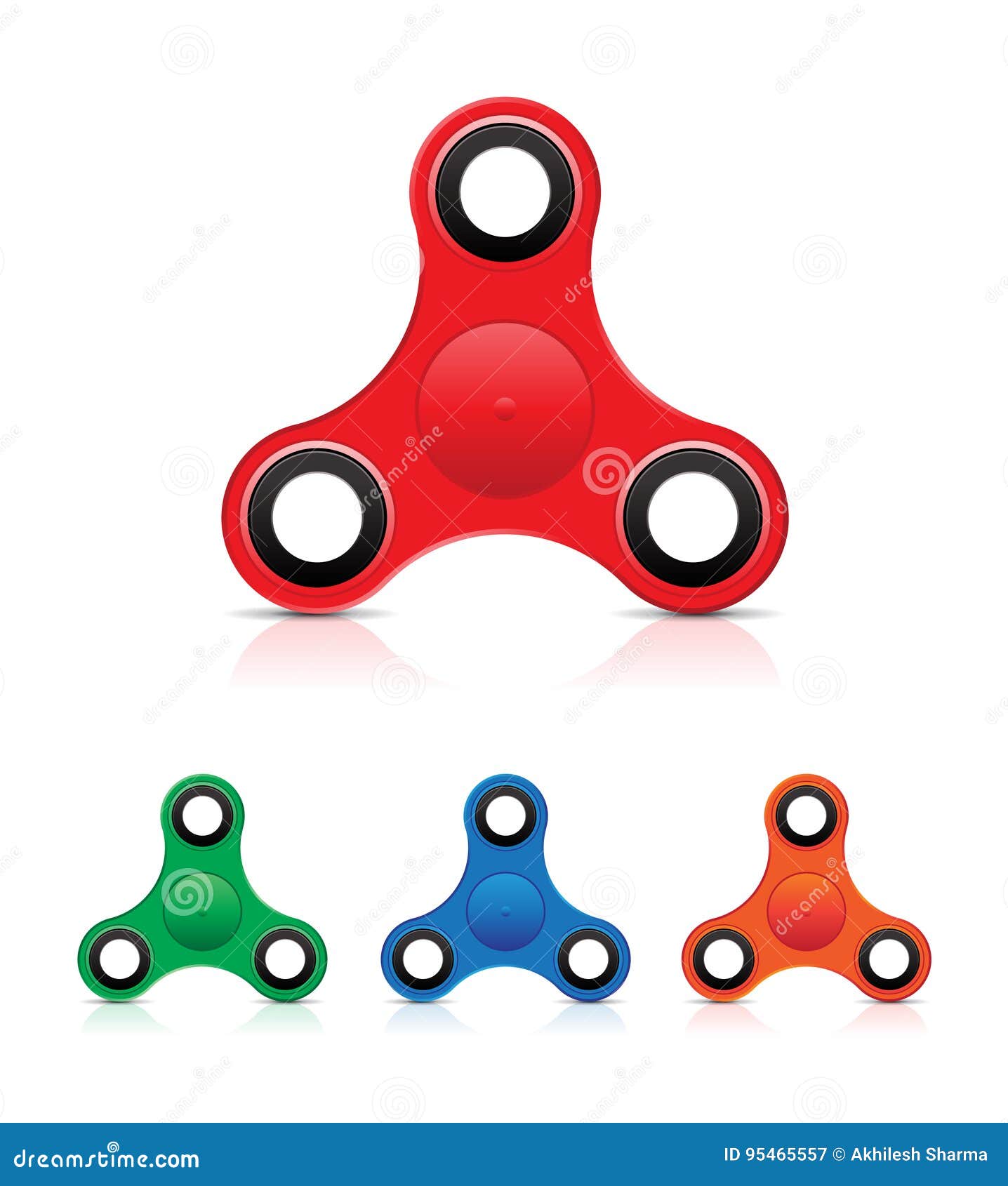 Hand Fidget Spinner Toy. Realistic Vector Illustration. Stock Photo ...