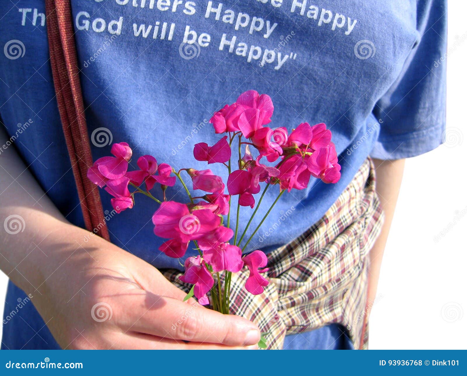 Hand with Field Pink Flowers Stock Photo - Image of blooming, people ...