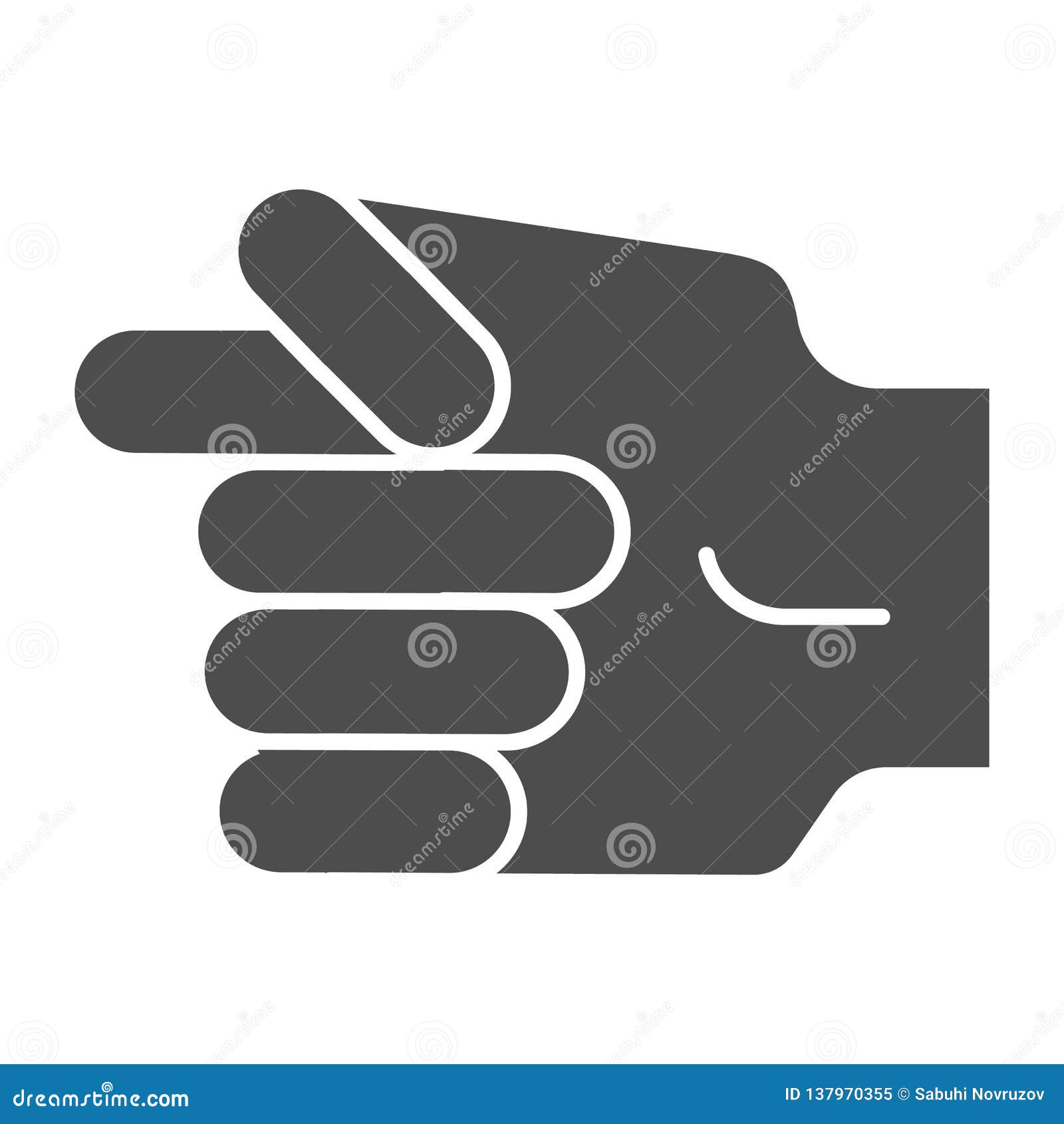 Hand Fig Sign Solid Icon. Hand Gesture Vector Illustration Isolated on ...