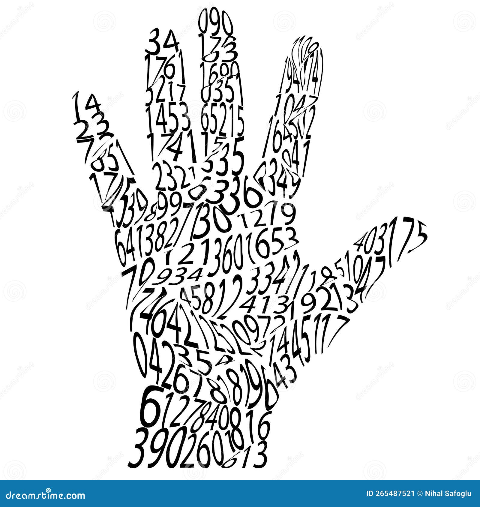 Hand Figure with Intertwined Complex Numbers Stock Vector ...