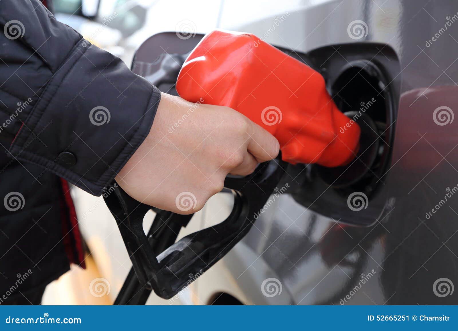 Hand Filling the Car Fuel of the Car Stock Image - Image of costs ...