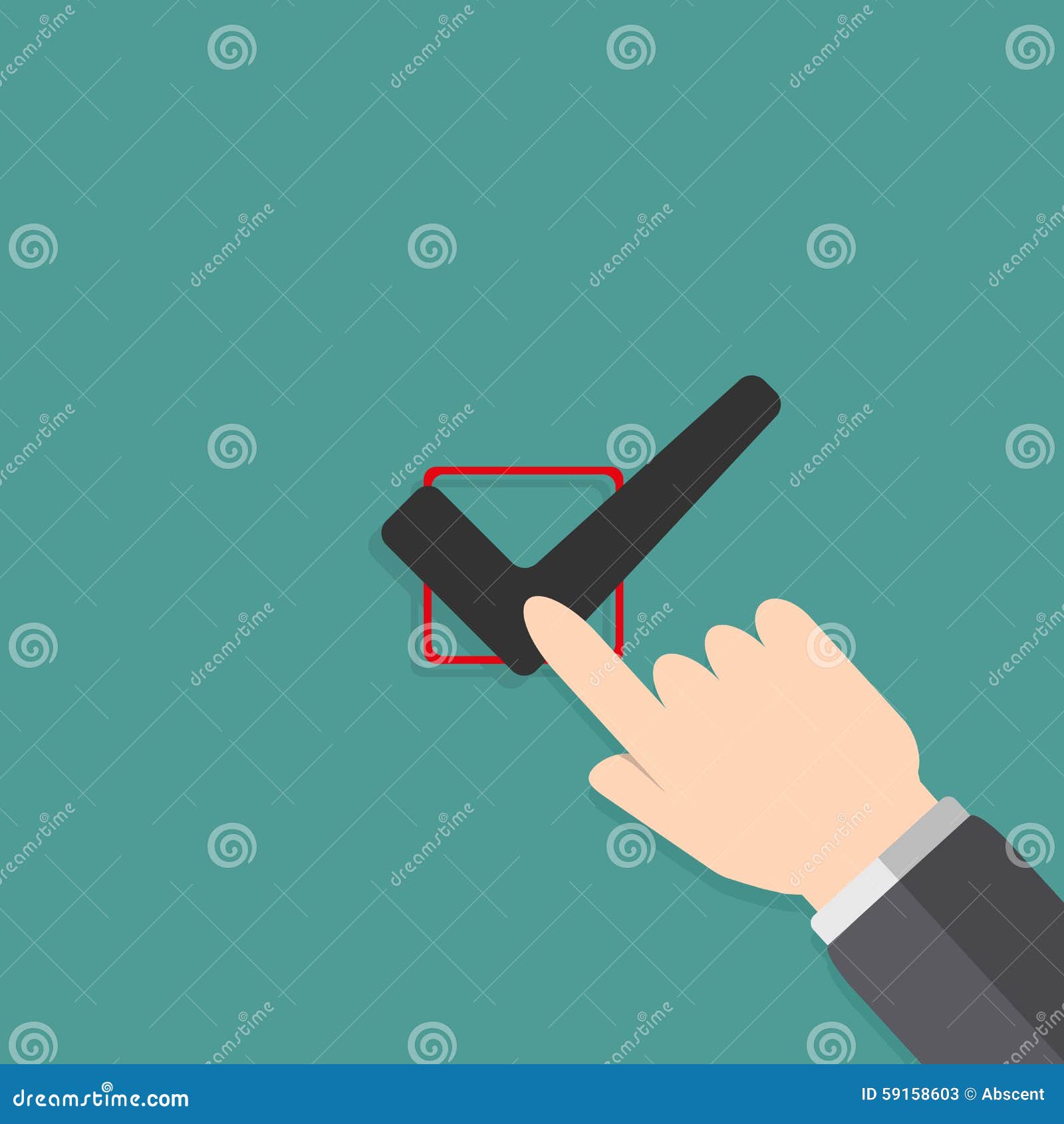 Hand filling check box stock vector. Illustration of checkbox - 59158603