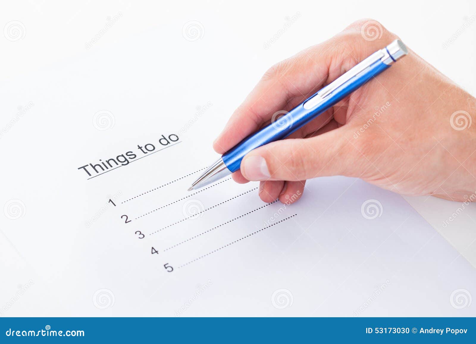 Hand Filling Things To Do List Stock Photo - Image of choice, notes ...